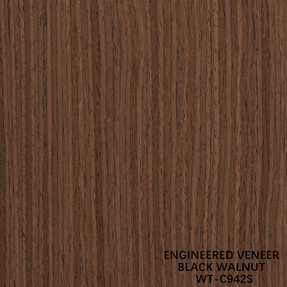 Engineered Walnut Wood Veneer Quarter Cut Vertical Grain WT-C942S / 943S / 983S / 992S For ...